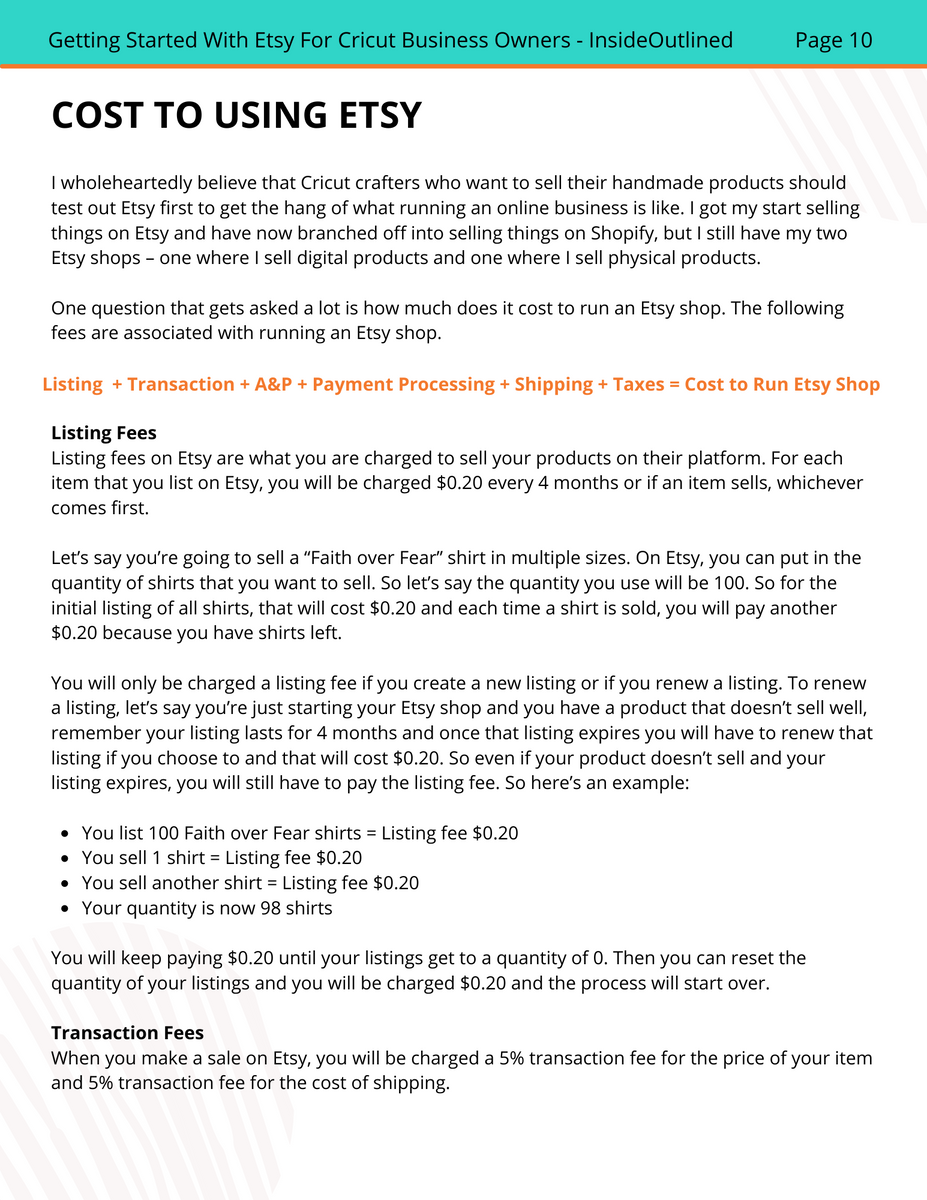 Getting Started with Etsy for Cricut Business Owners eBook + Videos – InsideOutlined