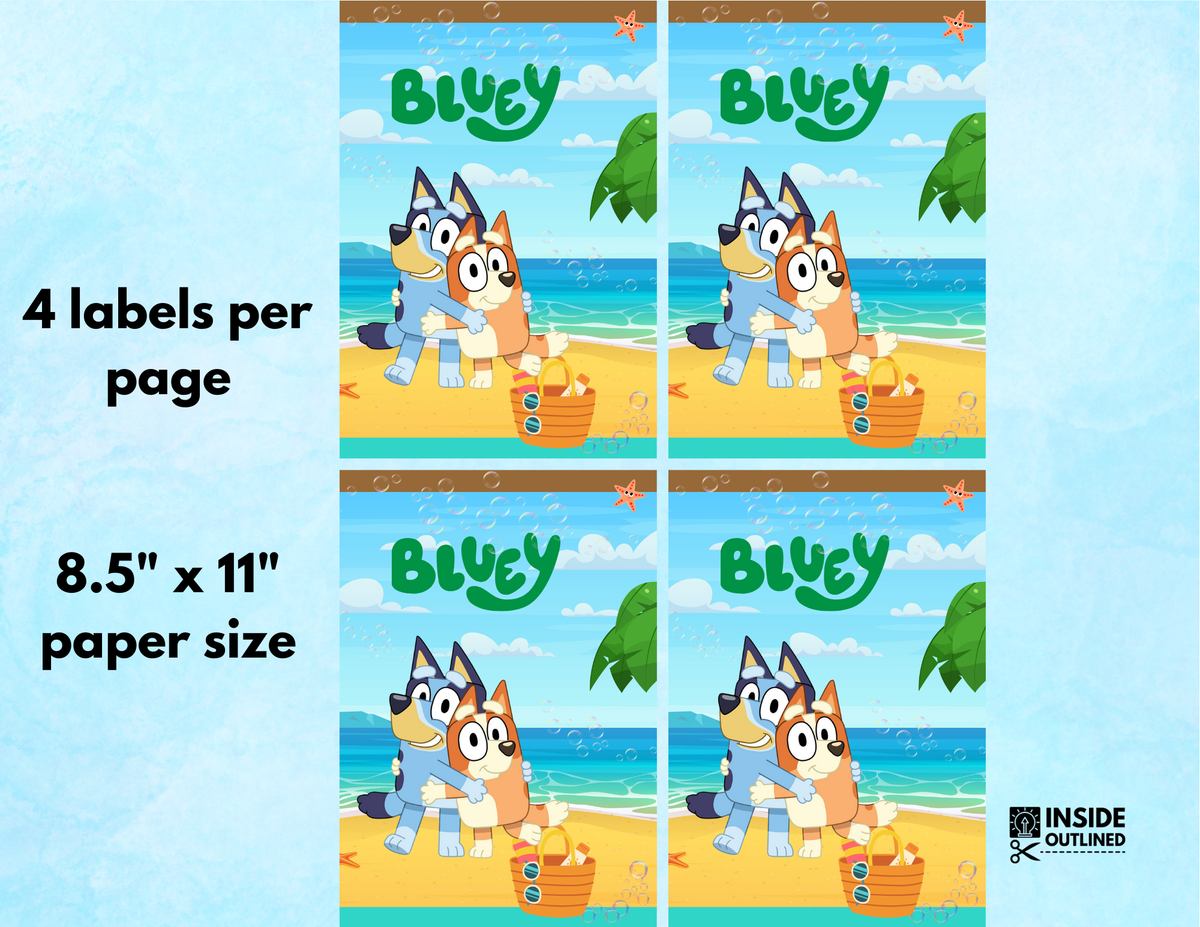 Personalized Bluey Capri Sun Label Template | Editable Canva Capri Sun ...