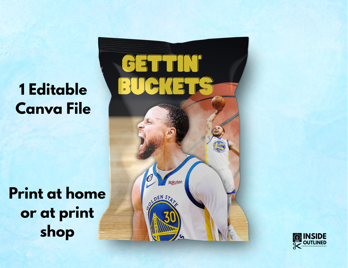 Personalized Steph Curry Chip Bag Template – Editable in Canva | DIY P ...